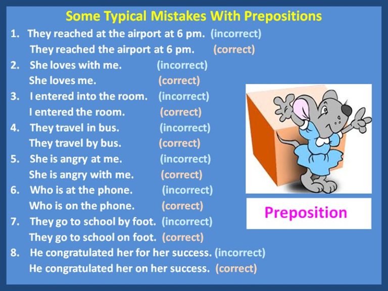 Mistakes With Prepositions Infographic